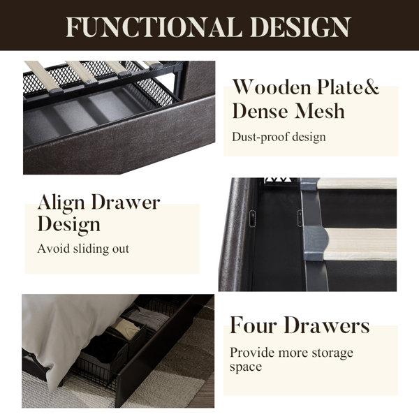 Mercury Row® Silvester Upholstered Platform Storage Bed And Reviews Wayfair